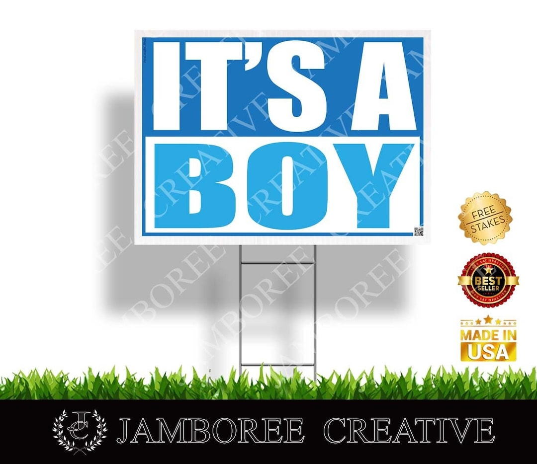 It's A Boy Sign Baby Sign Blue Baby Boy Bundle of Joy Surprise Baby ...