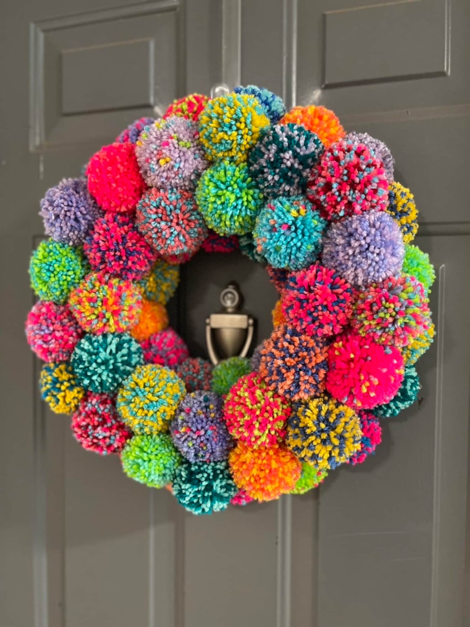 Custom Pom Pom Wreath - Etsy
