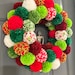 Christmas Holiday Pom Pom Wreath - Etsy