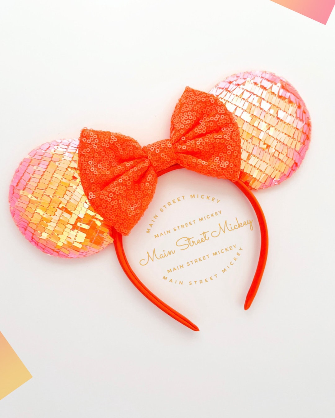 Minnie Mouse Orange Ears, Disney Ears for Adults and Kids, Minnie Ears ...