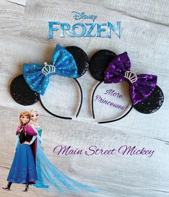 Frozen Minnie Ears Anna Elsa Ears Disneyland Ears Disney | Etsy