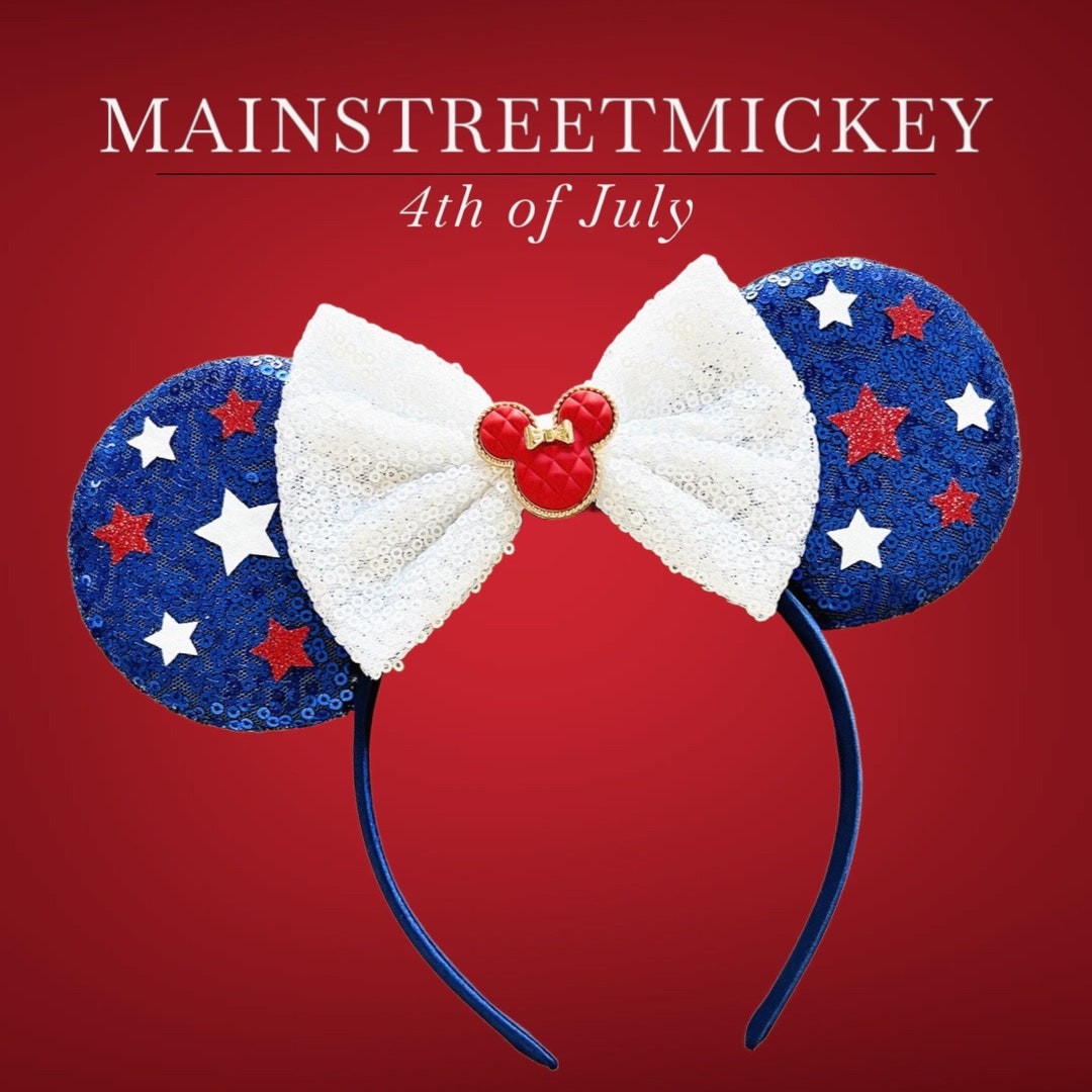 Minnie Mouse Ears, Disneyland Ear, Mickey Mouse 4th of July Ears, Mouse ...