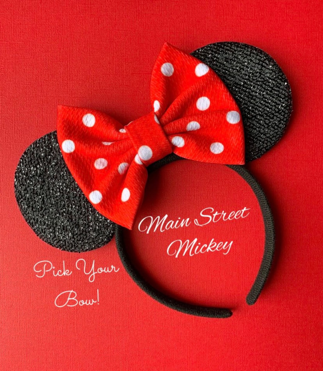 Minnie Mouse Ears, Disney Ears for Adults and Kids, Red Minnie Mouse ...