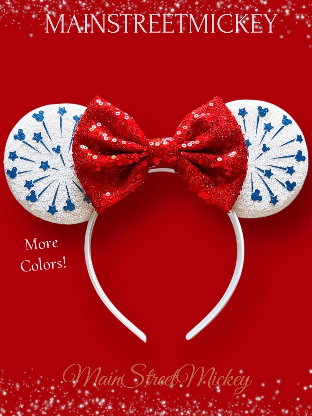 Minnie Mouse 4th of July Ear, Fireworks Mouse Ear, Mickey Ear ...