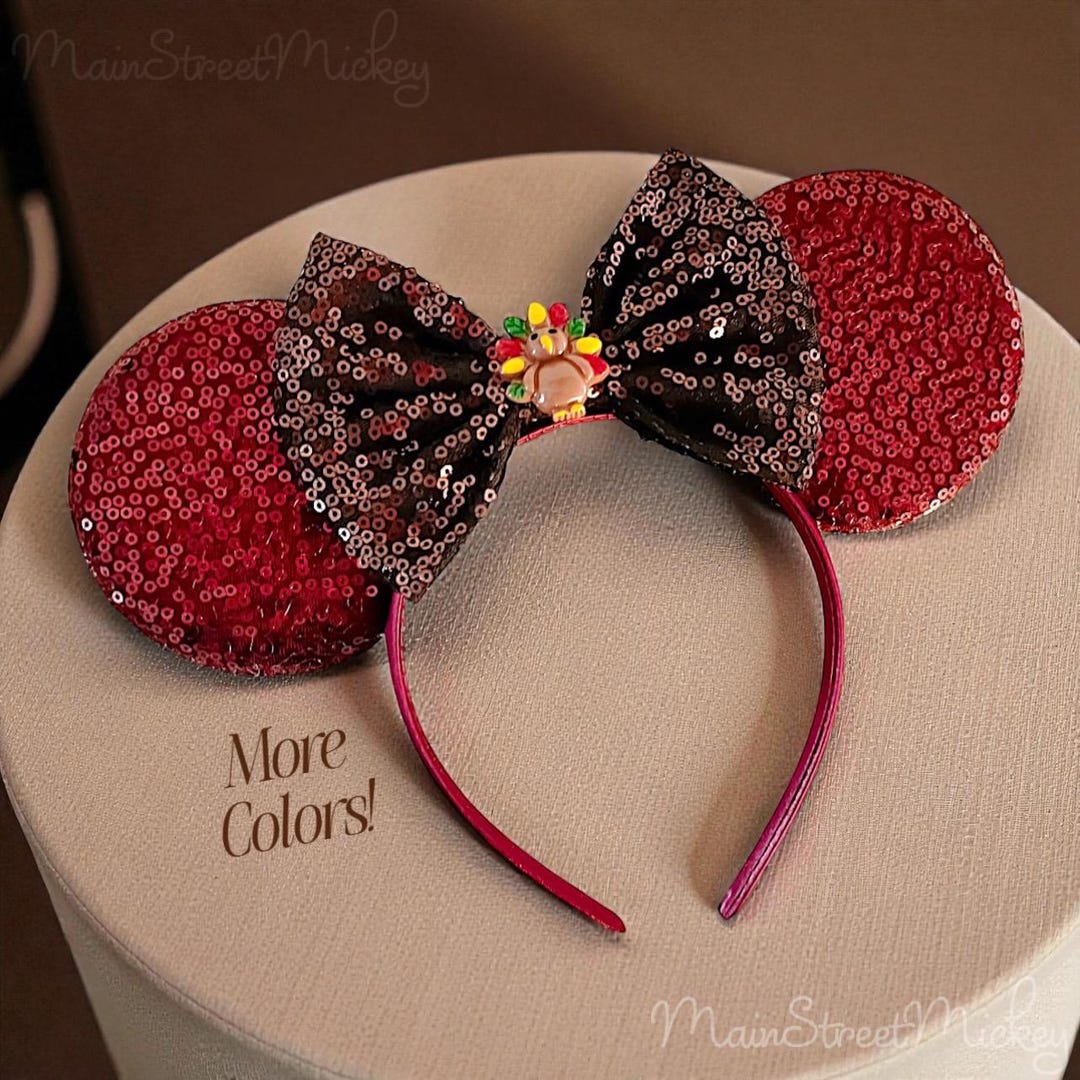Minnie Mouse Turkey Ears, Disney Ears for Adults and Kids, Minnie Ear ...
