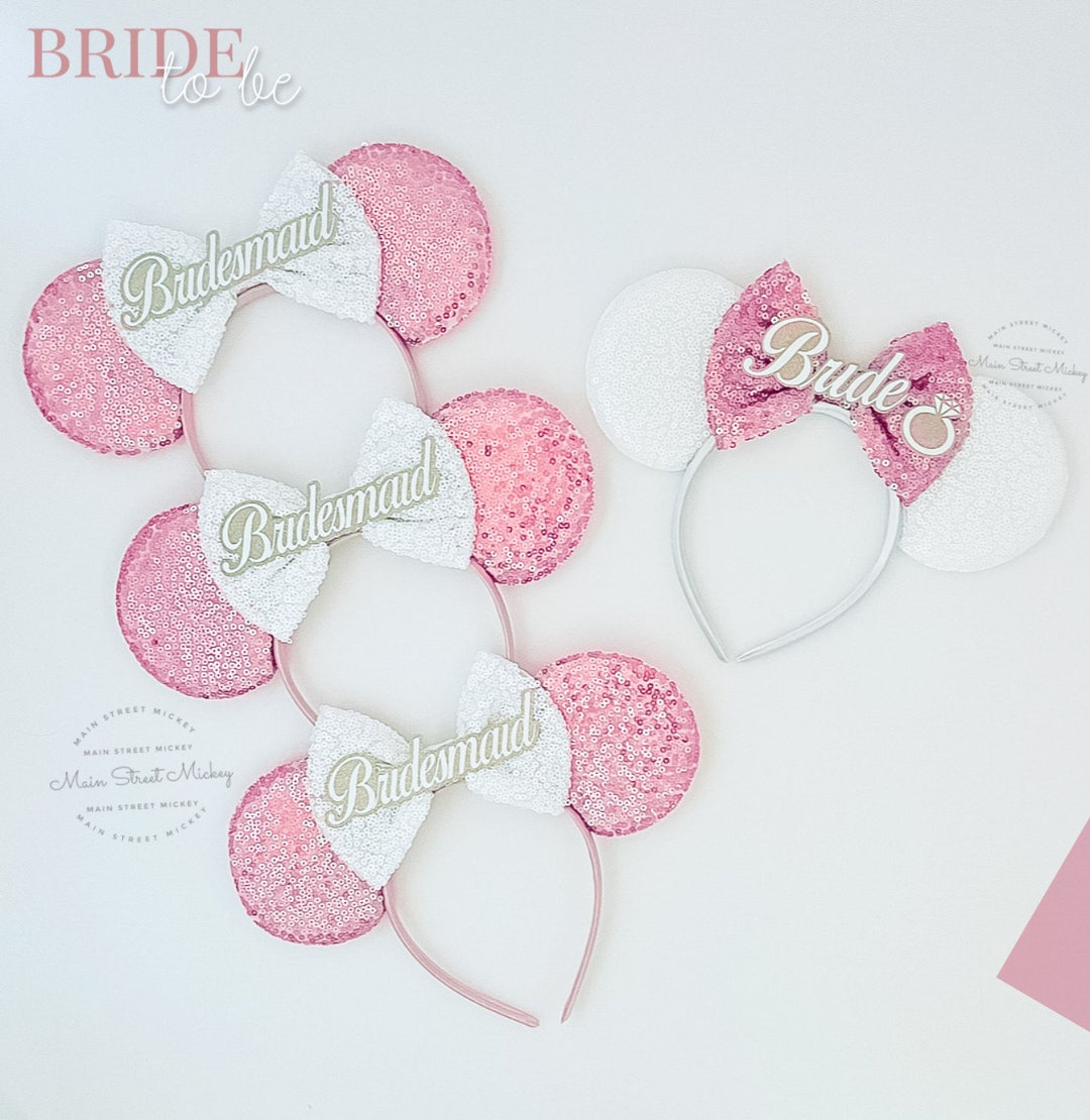 Minnie Mouse Ears, Wedding Ears for Adults and Kids, Bride Minnie Mouse ...
