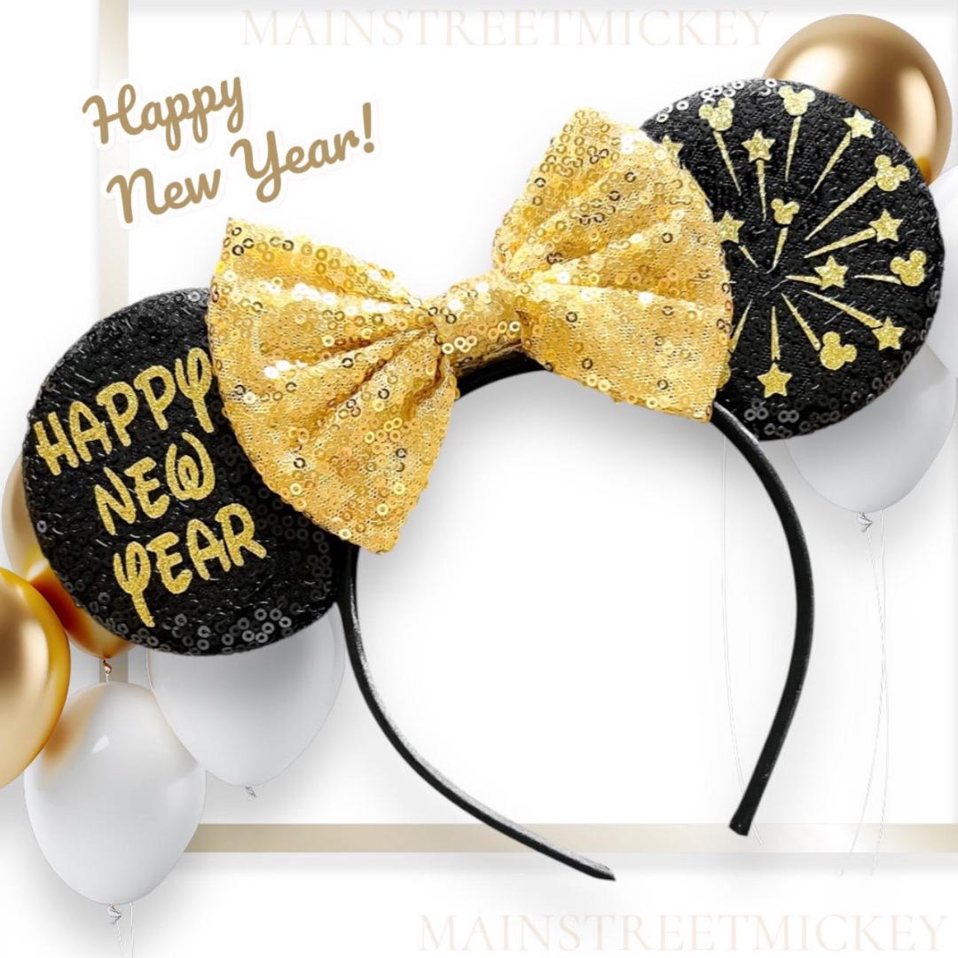 Minnie Mouse New Year Ear, Fireworks Mouse Ear, Mickey Ear, Disneyland ...