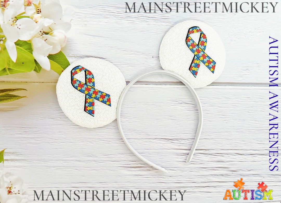 Minnie Mouse Autism Awareness Ears, Mouse Ear for Adults and Kids ...