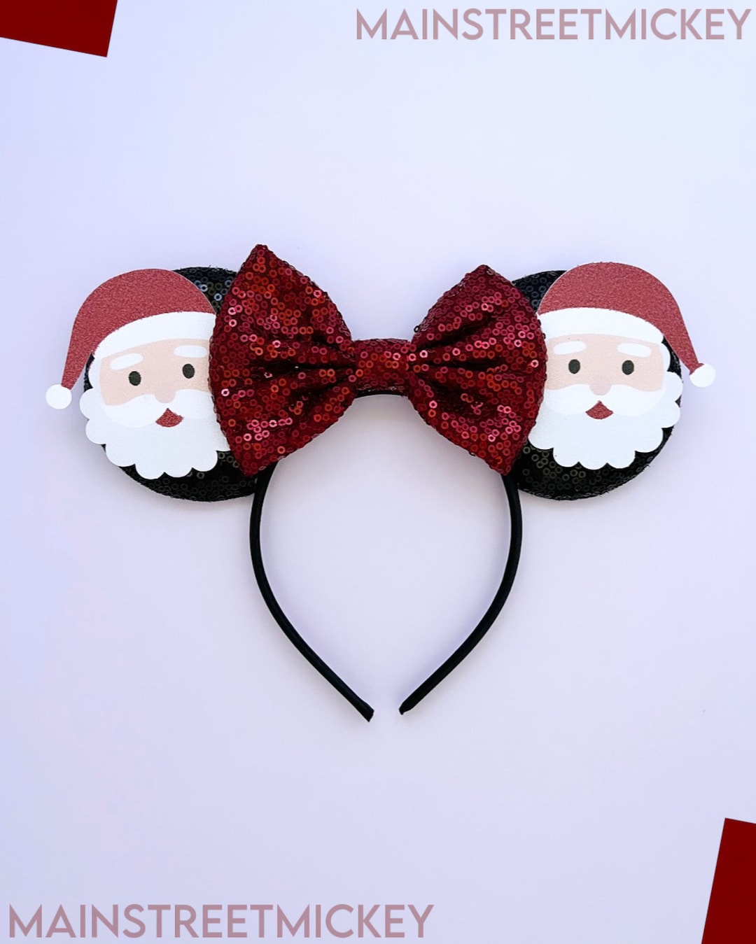 Minnie Mouse Santa Ear, Christmas Holiday Minnie Ear, Minnie Mouse Ears ...