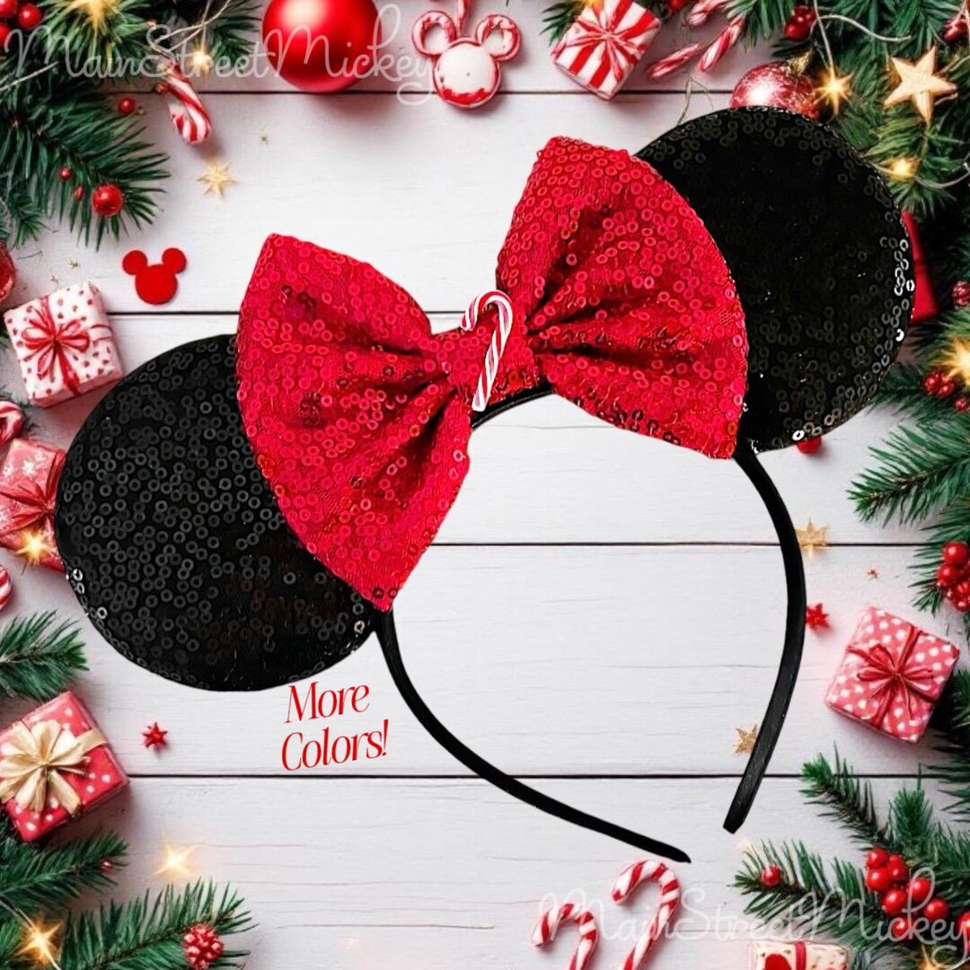 Minnie Mouse Peppermint Christmas Ears, Disney Ears for Adults and Kids ...
