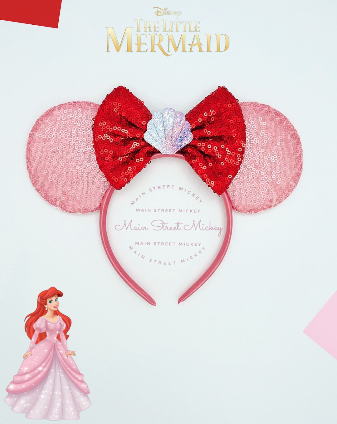 Minnie Mouse Ariel Ears, Disney Ears for Adults and Kids, Mermaid ...