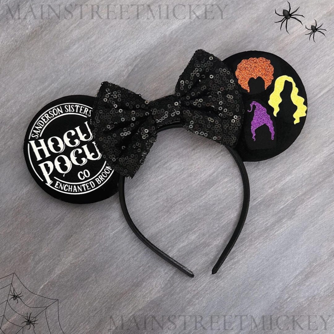 Minnie Mouse Hocus Pocus Ears, Halloween Party Ear, Minnie Ears ...