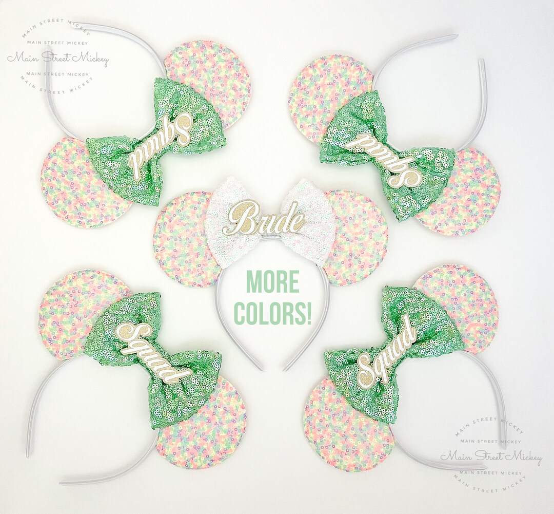 Minnie Mouse Ears, Wedding Ears for Adults and Kids, Bride Minnie Mouse ...