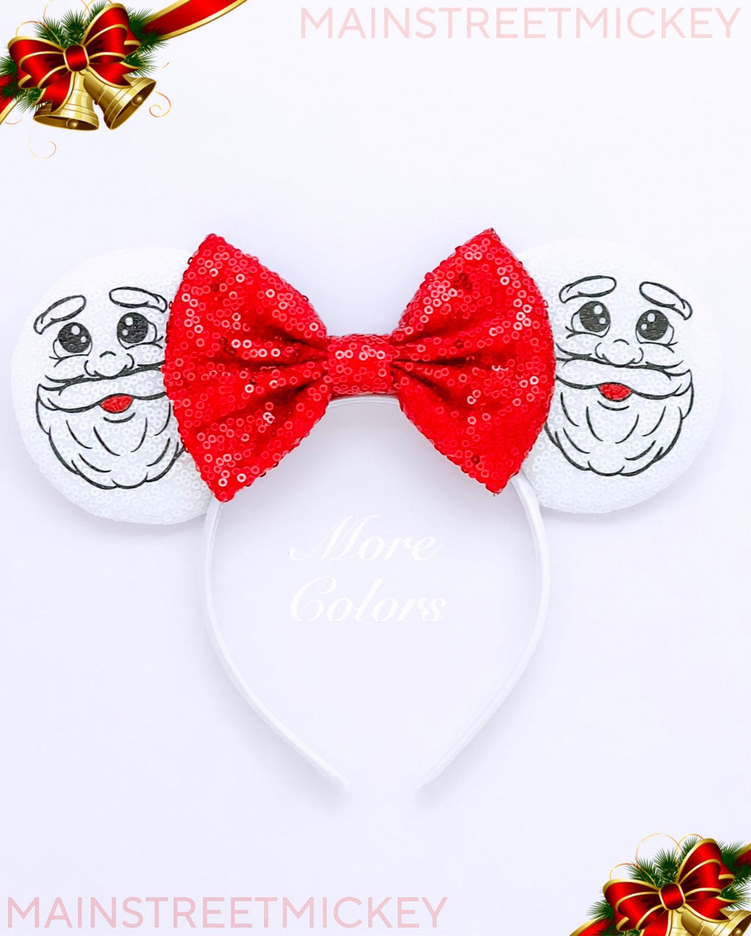 Minnie Mouse Santa Ears All Ages, Disney Ears for Adults and Kids ...