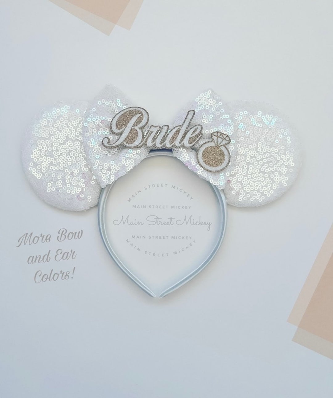 Minnie Mouse Ears, Wedding Ears, Bride Minnie Mouse Ears, Bachelorette ...