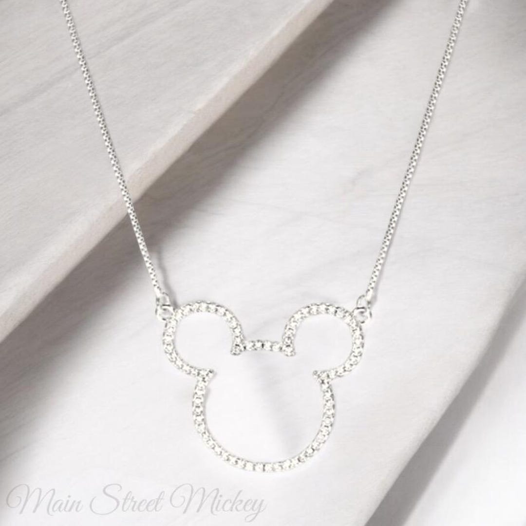 Mickey Mouse Silver Necklace, Mickey Mouse Pendant, Mickey Mouse Charm ...