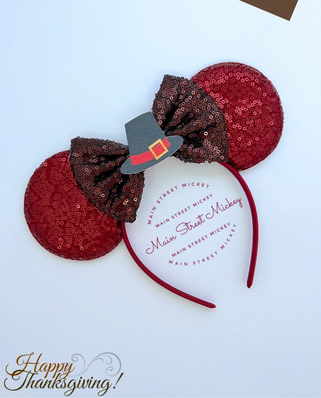 Minnie Mouse Pilgrim Ear, Disney Ear for Adults and Kids, Thanksgiving ...