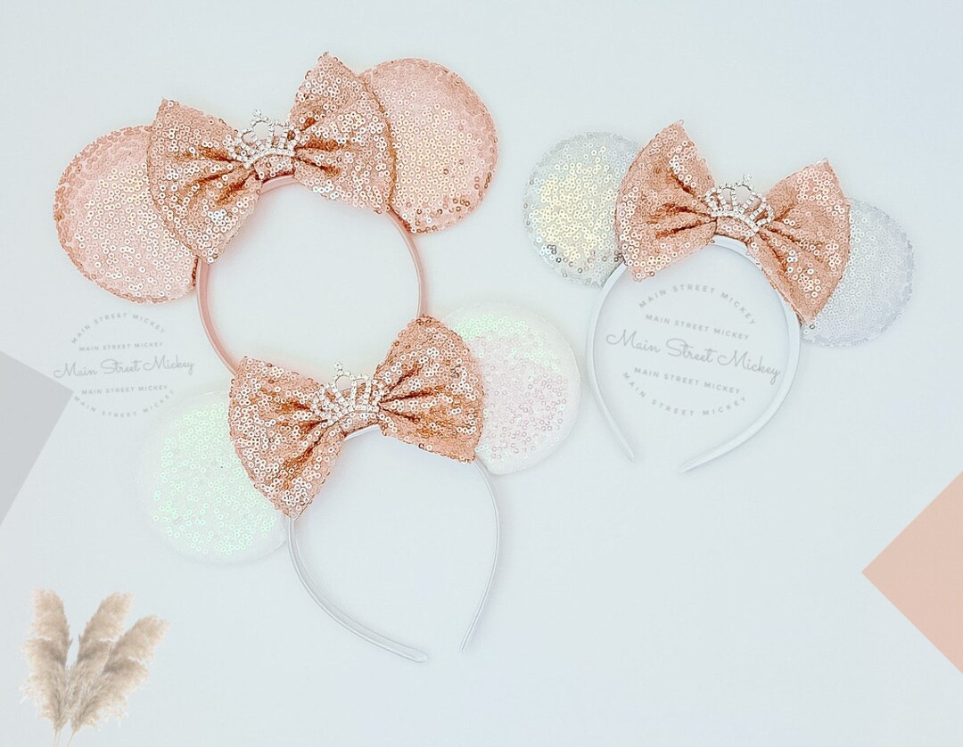 Minnie Mouse Bride Ear, Disney Ears for Adults and Kids, Minnie Mouse ...