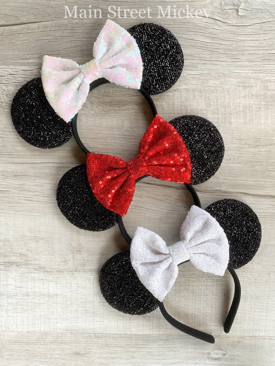 Minnie Mouse Ears, Disney Ears for Adults and Kids, White Minnie Mouse Ears, Red Minnie Ears ...