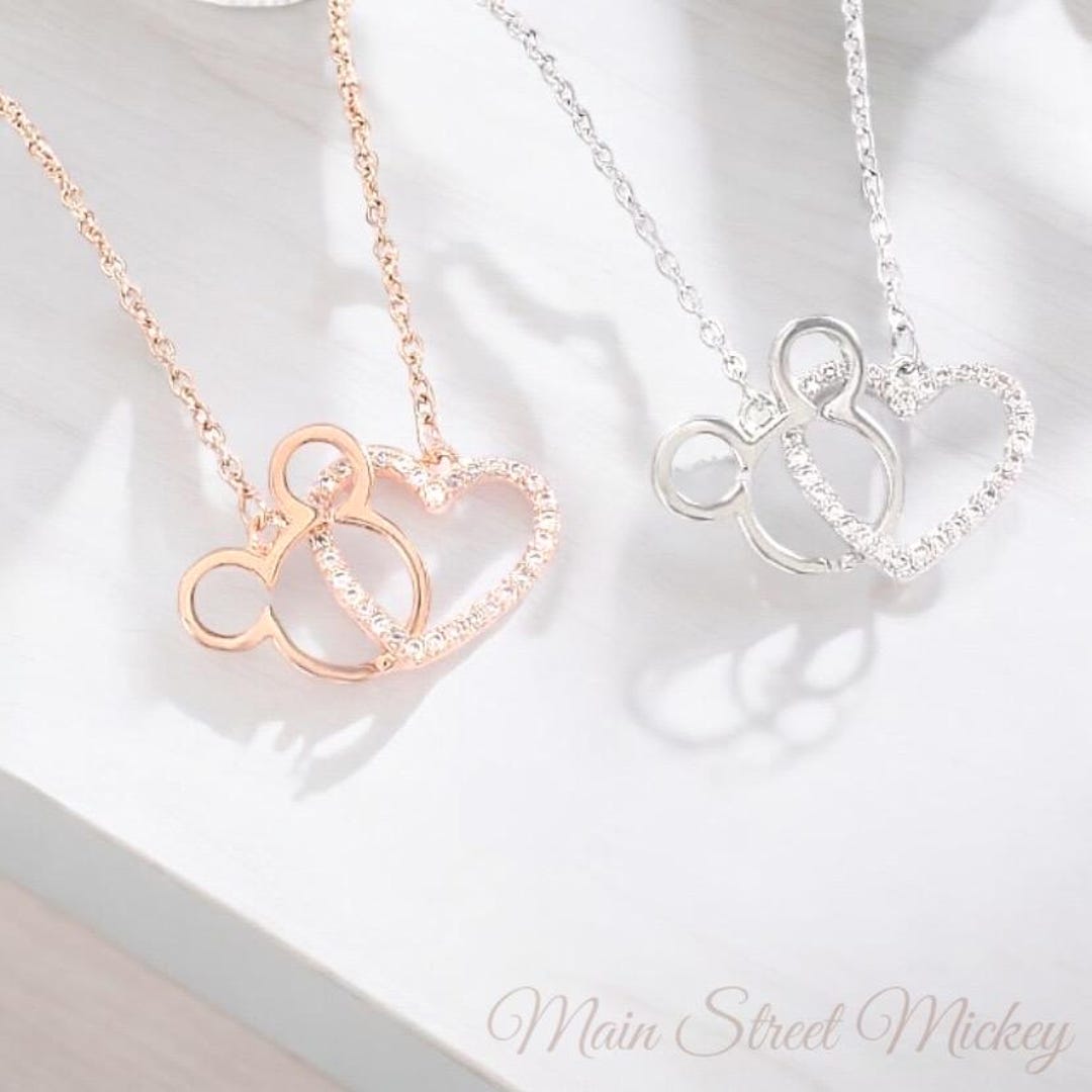 Minnie Mouse Rose Gold Necklace, Mickey Mouse Pendant, Minnie Mouse ...