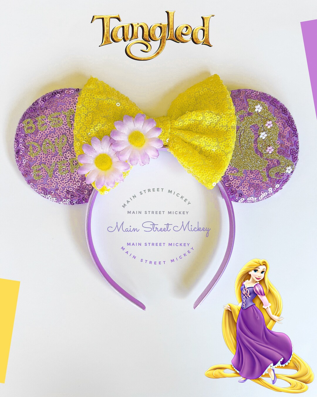 Minnie Mouse Rapunzel Ears, Tangled Mickey Ear, Disney Princess Ear ...
