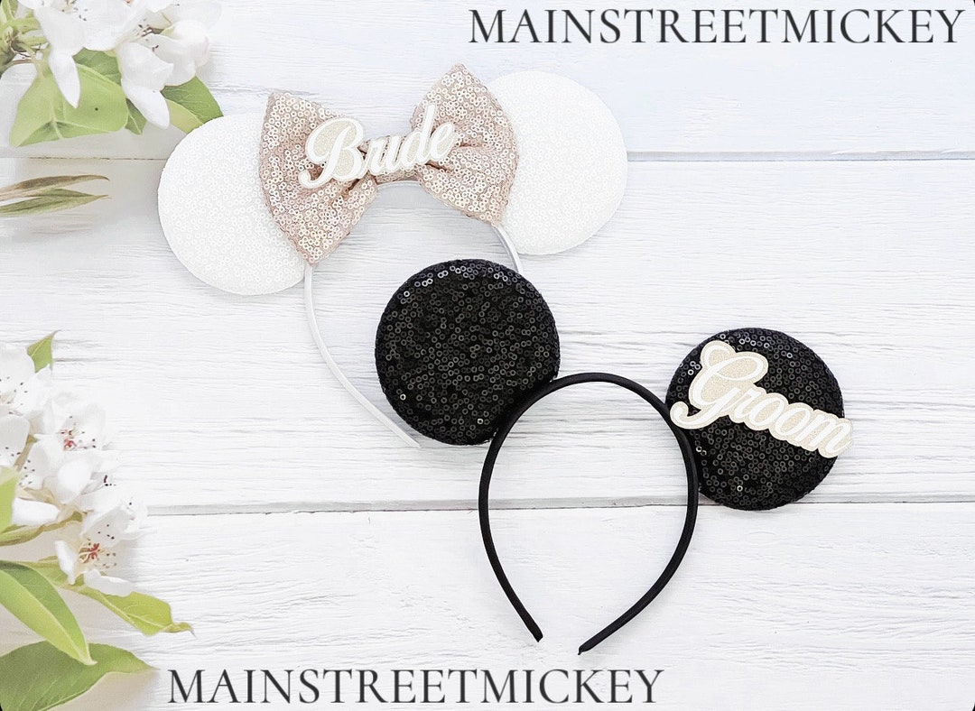 Minnie Mouse Ears, Wedding Ears for Adults and Kids, Bride Minnie Mouse ...