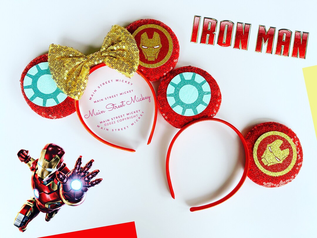 Minnie Mouse Iron Man Ears, Iron Man Marvel Mickey Ear, Disney Marvel ...