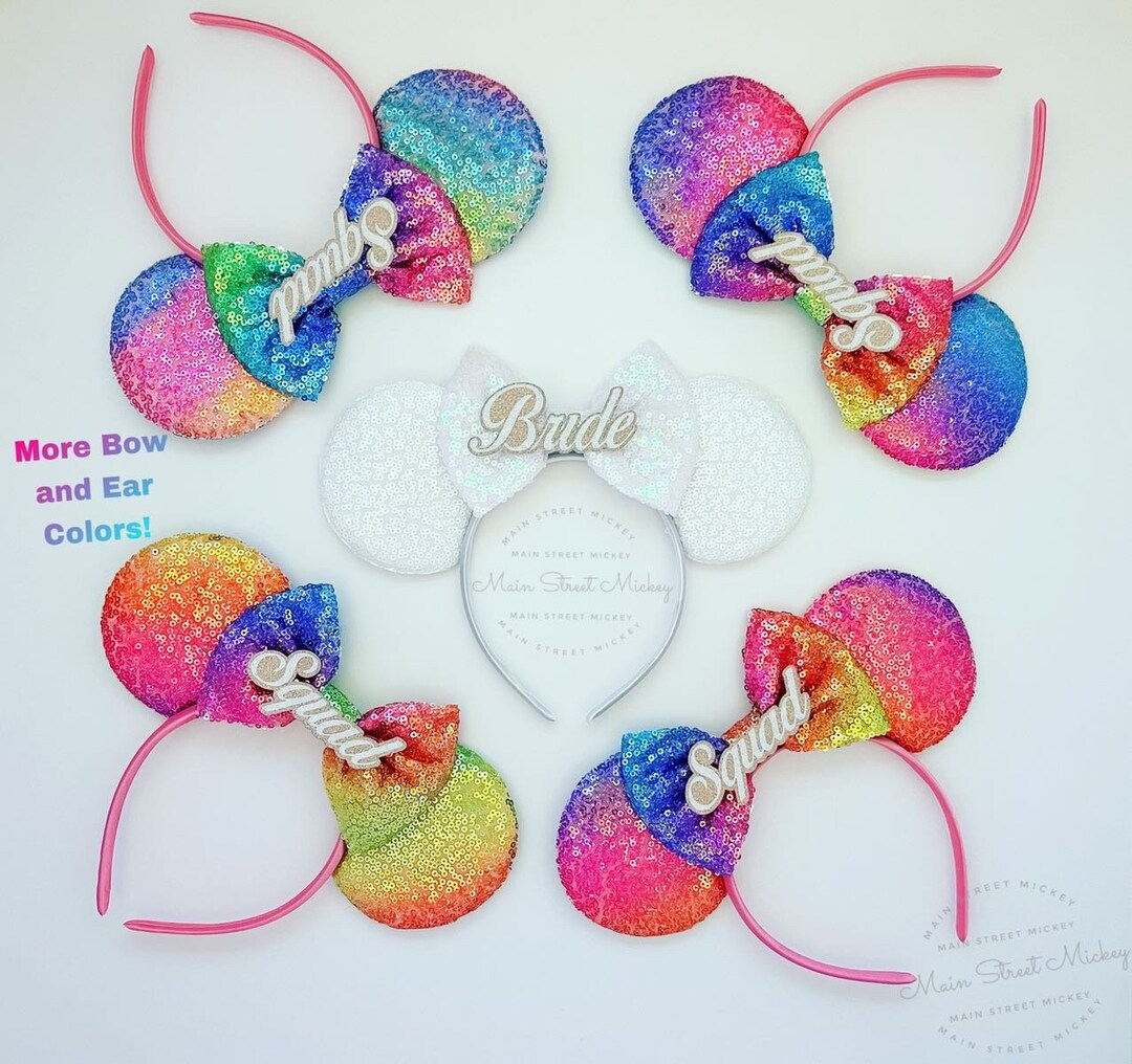 Minnie Mouse Ears, Wedding Ears for Adults and Kids, Bride Minnie Mouse ...