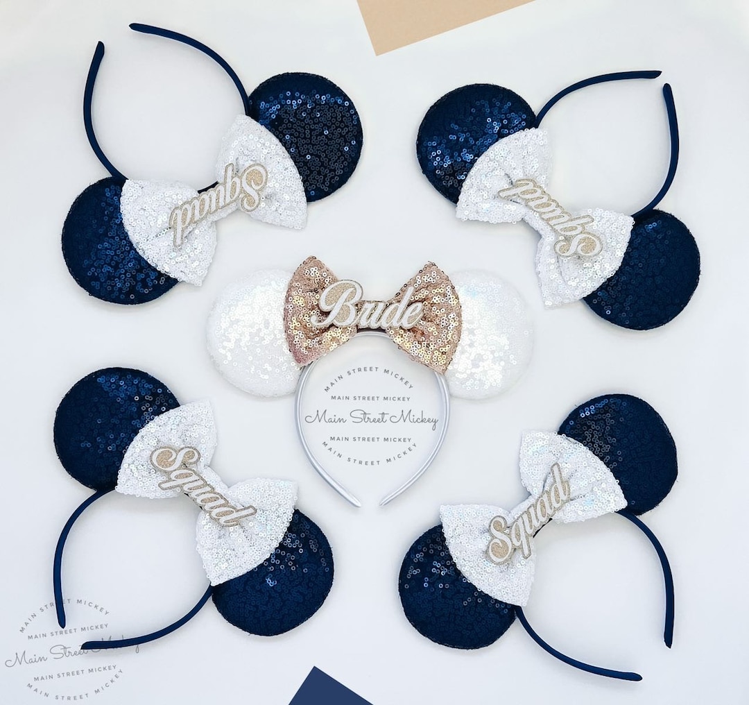 Minnie Mouse Ears, Wedding Ears for Adults and Kids, Bride Minnie Mouse ...