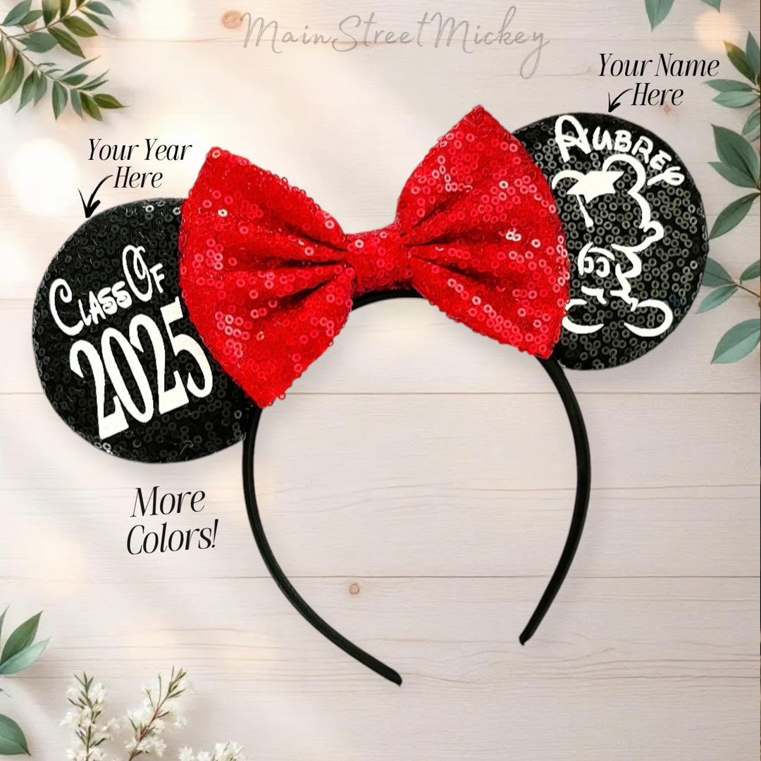 Minnie Mouse Graduation Ears, Mouse Ears for Adults and Kids, Minnie ...
