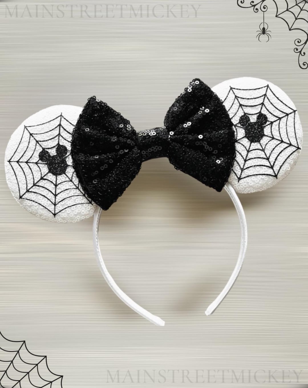 Minnie Mouse Spider Web Ear, Halloween Mouse Ear, Mickey Ear ...