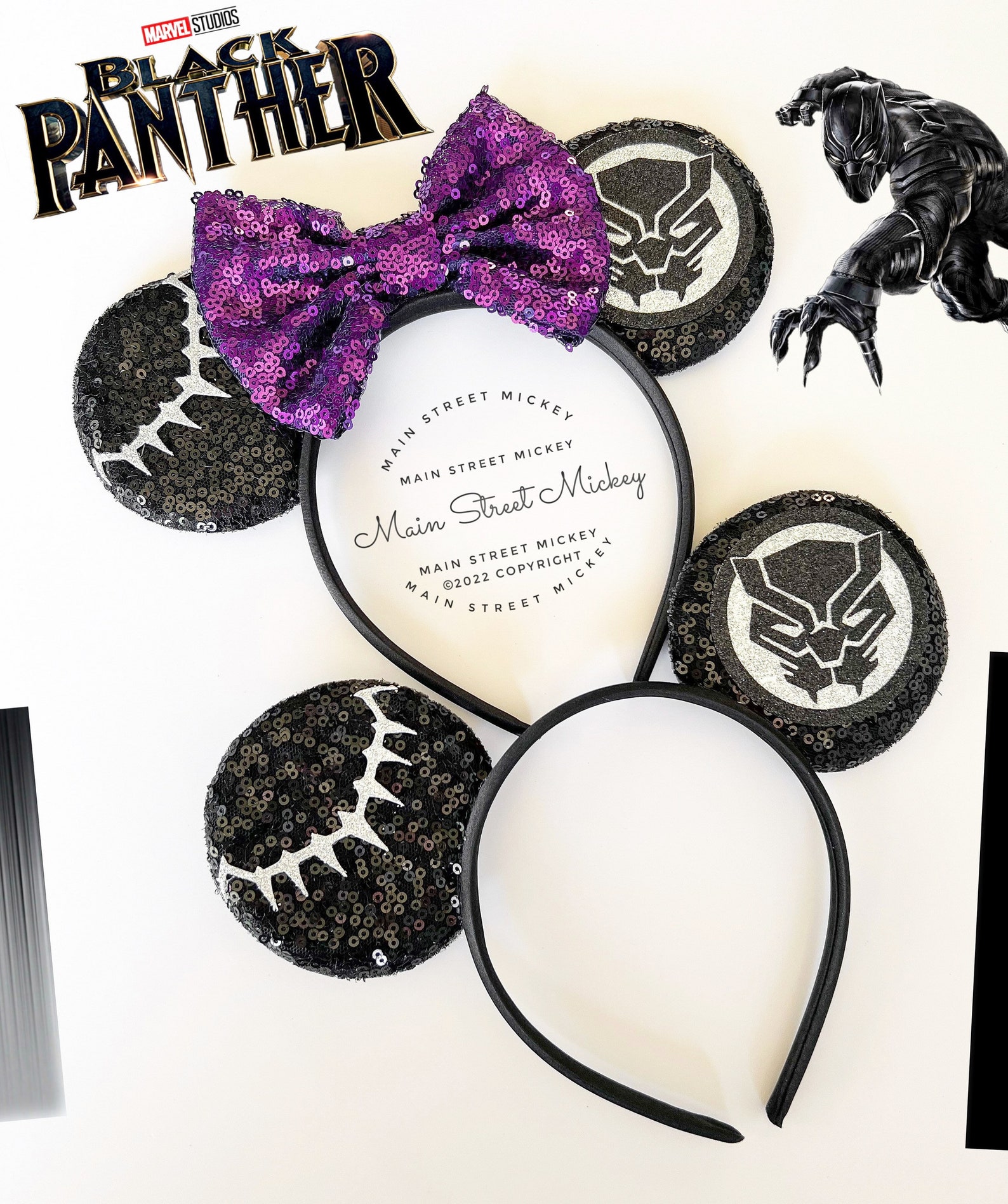 Minnie Mouse Black Panther Ears, Marvel Mickey Ear, Disney Avengers Ear ...