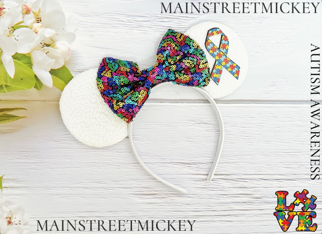 Minnie Mouse Autism Awareness Ears, Mouse Ear for Adults and Kids ...