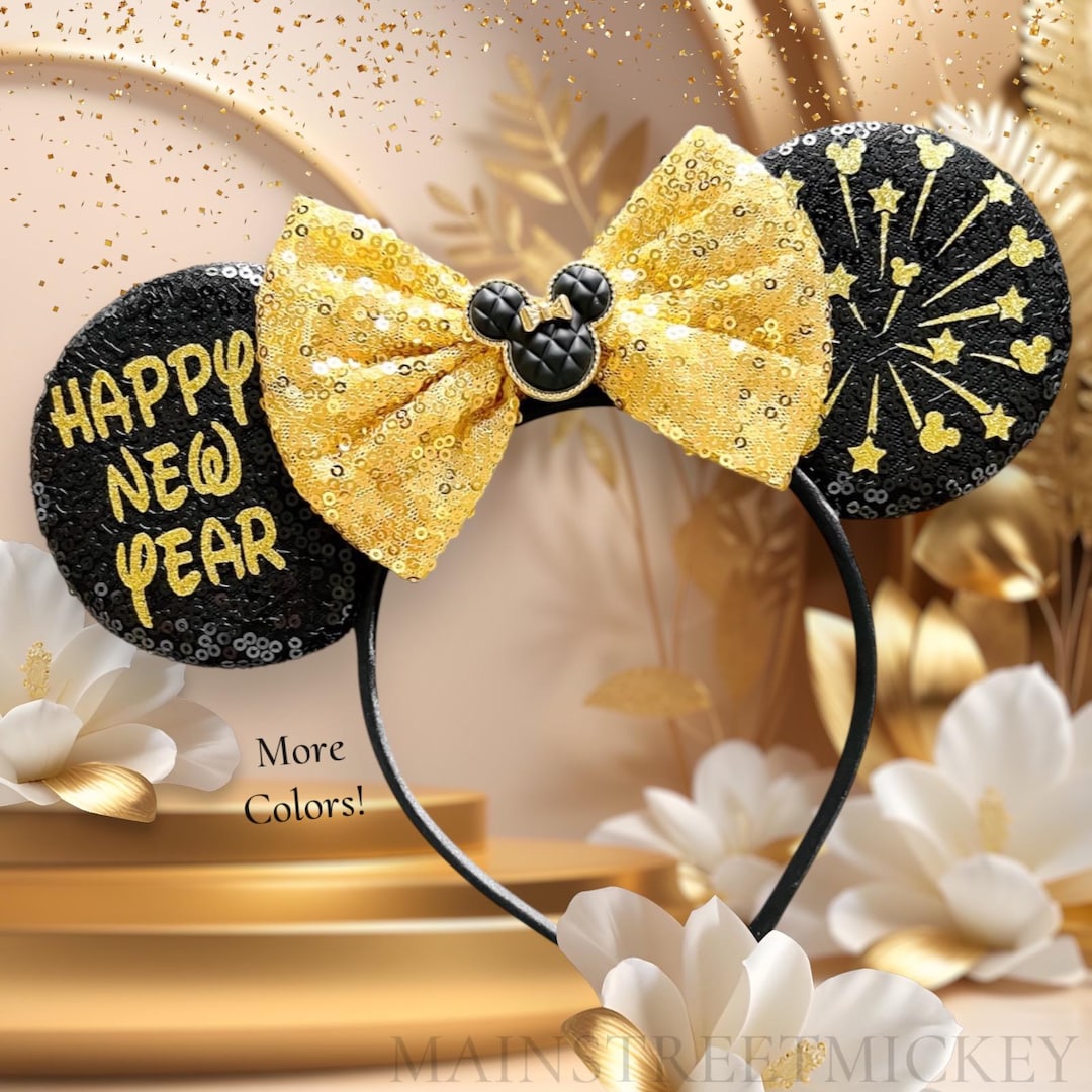 Minnie Mouse New Year Ear, Fireworks Mouse Ear, Mickey Ear, Disneyland ...