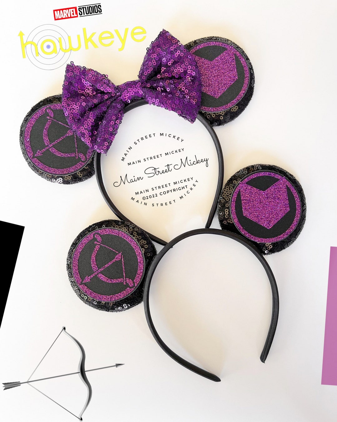 Minnie Mouse Hawkeye Ears, Marvel Mickey Ear, Disney Marvel Ear ...