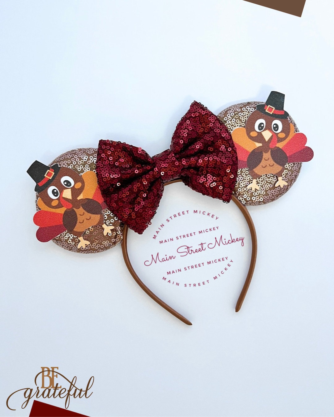 Minnie Mouse Turkey Ear, Disney Ear for Adults and Kids, Thanksgiving ...