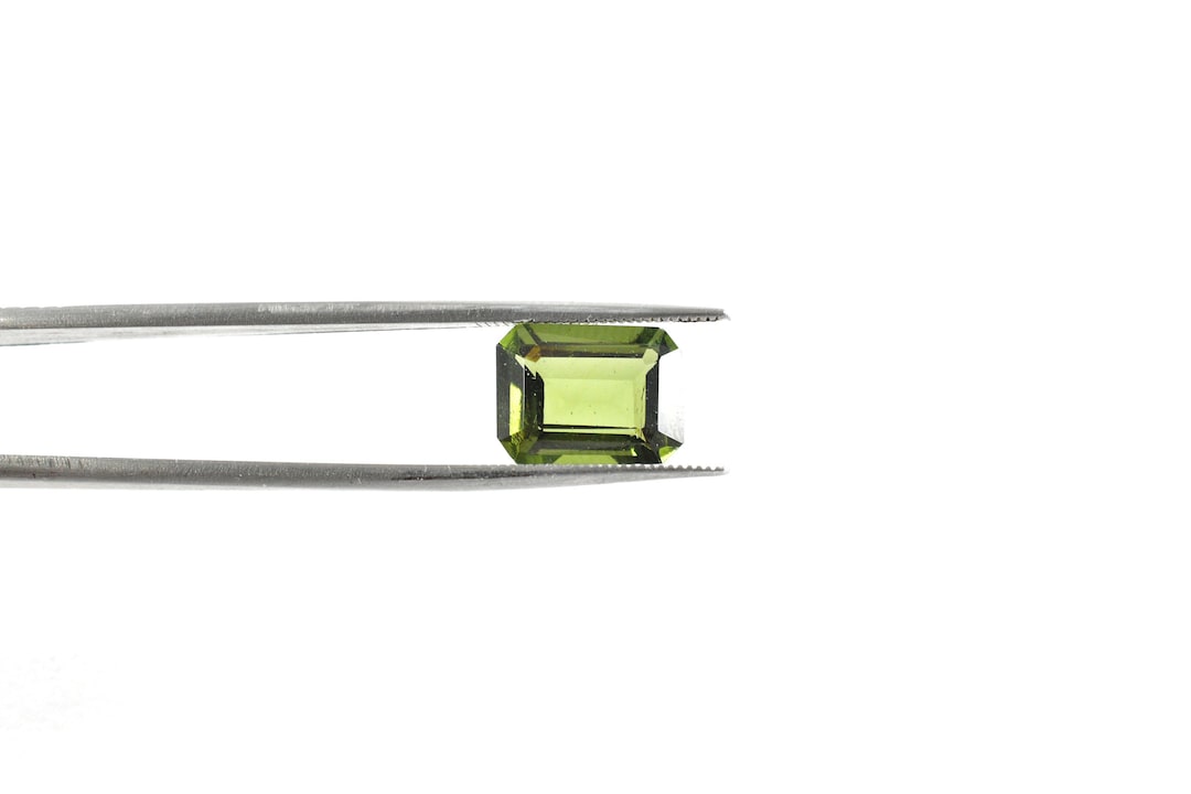 4.1ct Faceted Moldavite, Emerald Cut Moldavite, Genuine Moldavite, Top ...