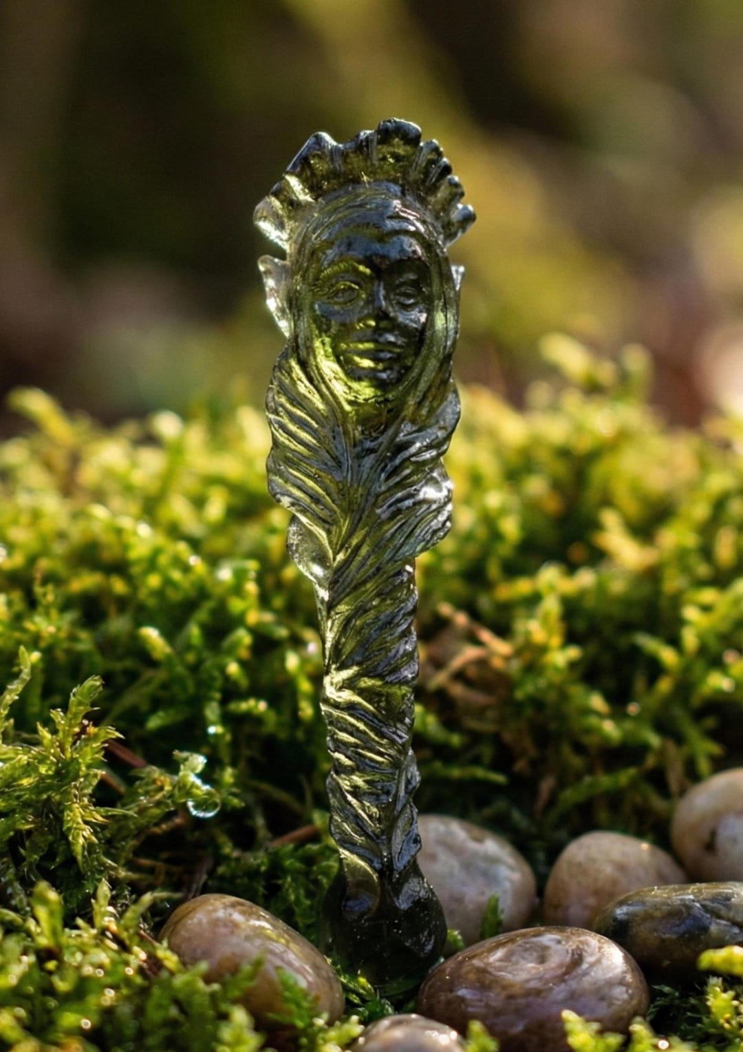 Authentic Moldavite Elven Wand | Czech High Vibration Crystal - Etsy