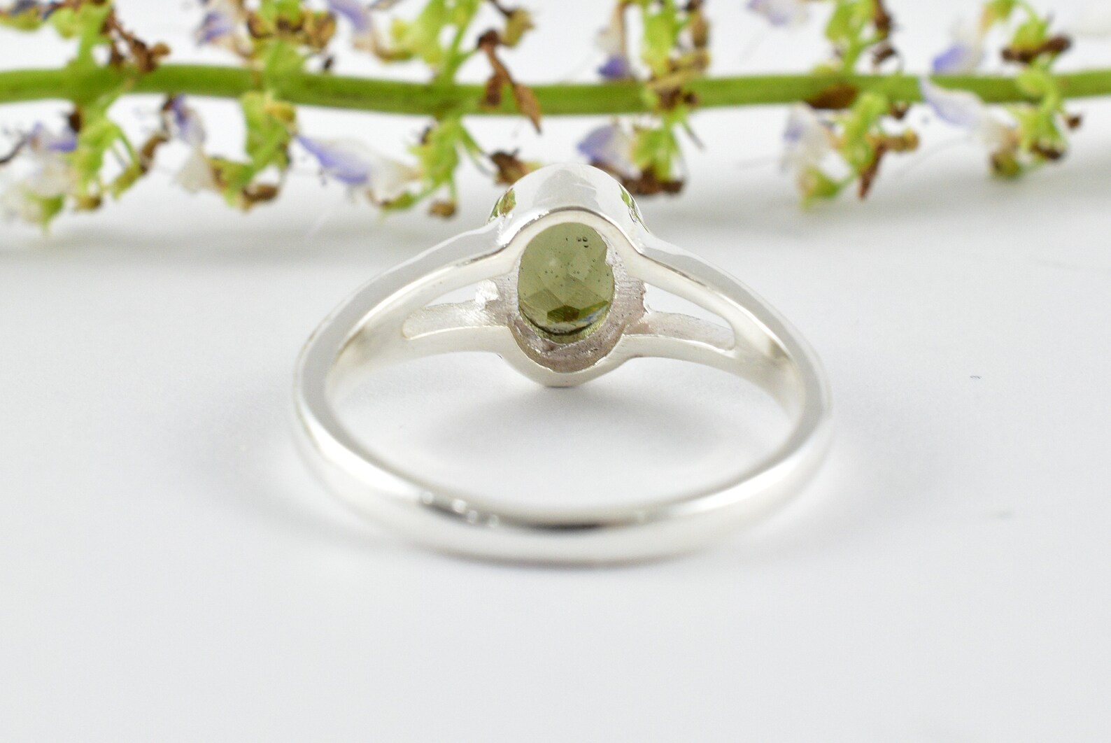 Faceted Moldavite Ring Genuine Moldavite Sterling Silver Ring | Etsy