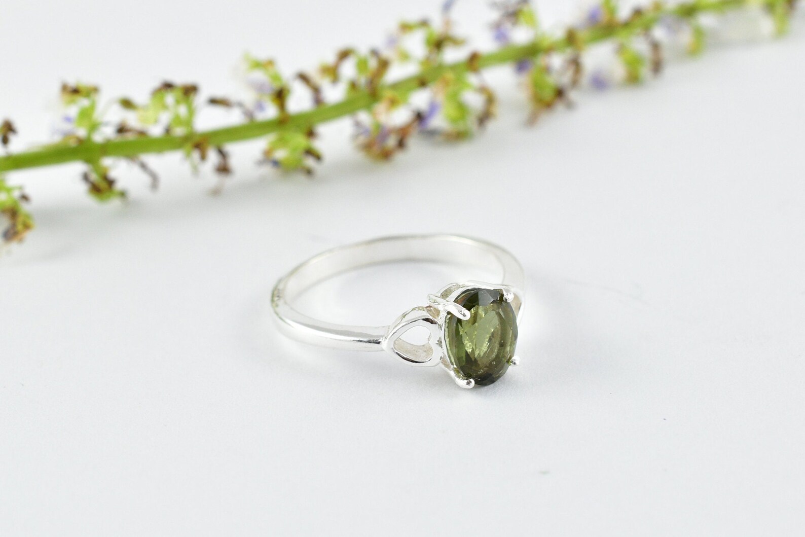 Moldavite Ring Sterling Silver Genuine Moldavite Ring - Etsy