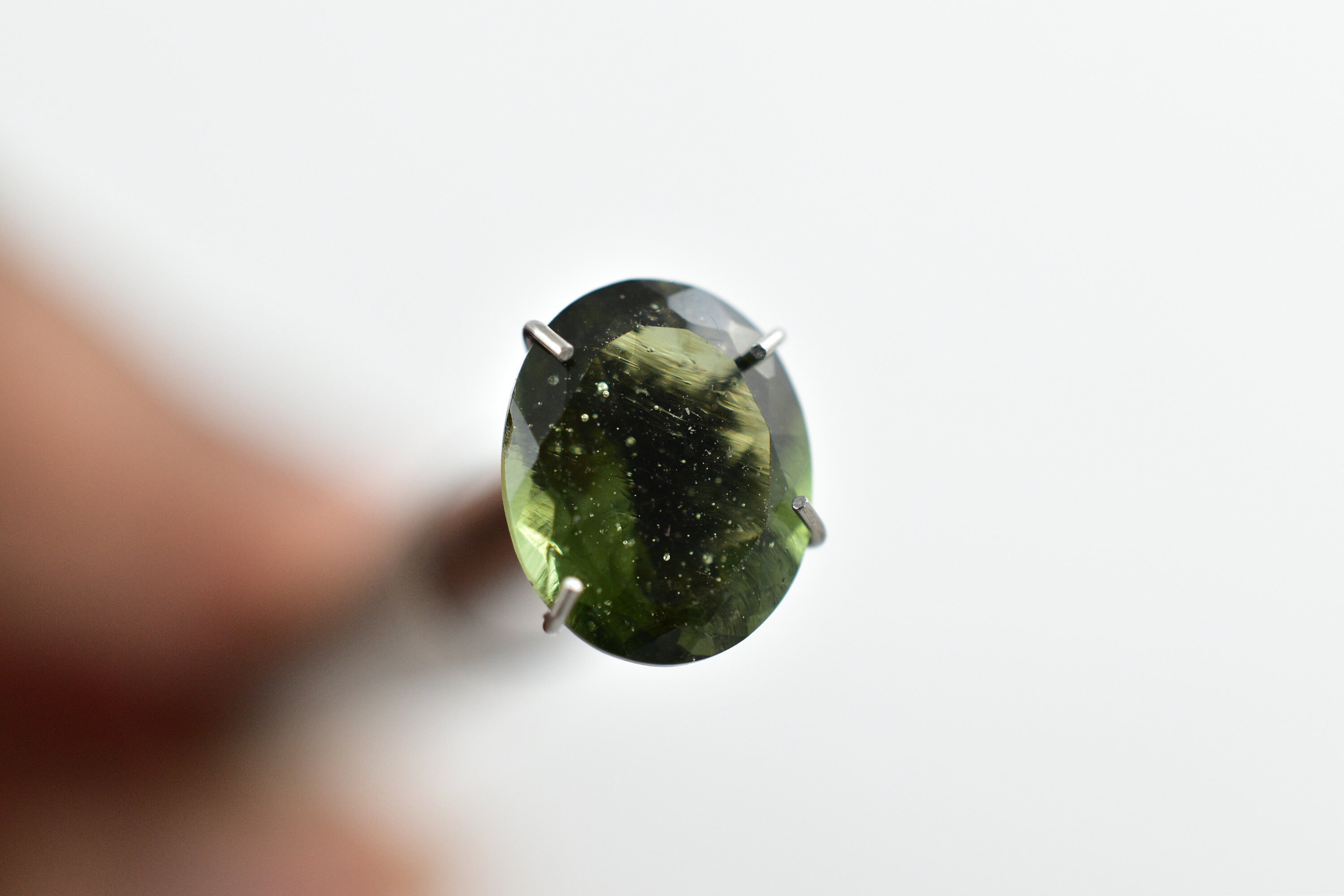 Faceted Moldavite 10x8 mm Oval Moldavite Genuine Moldavite | Etsy