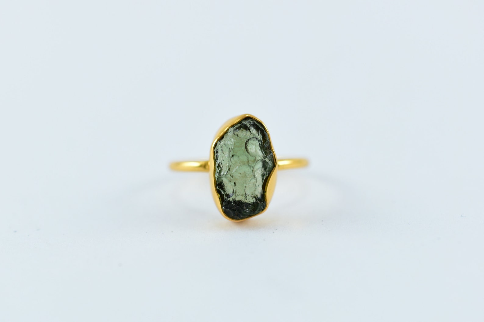 Moldavite Ring Sterling Silver Genuine Moldavite Ring | Etsy