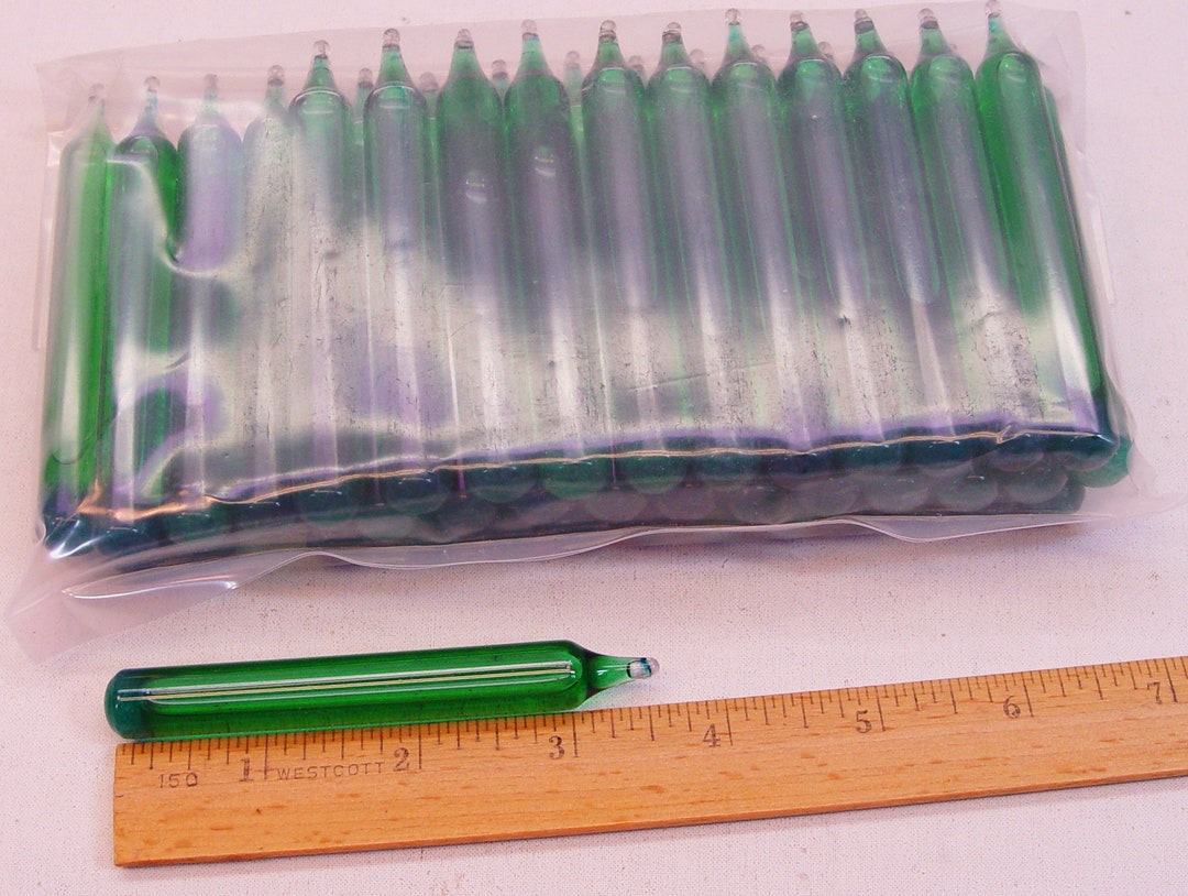 Package of 40 GREEN Bubble Light Tubes, 12 Mm Diameter, 3 3/4" Nominal ...
