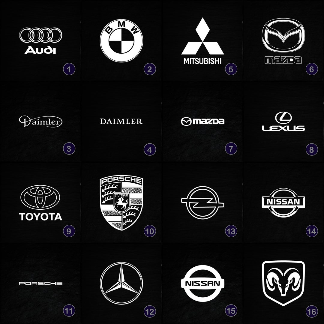 16 Slate Bundle Car Logo , Laser Ready PNG Files for Engraving, Slate ...