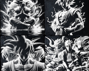 4 Bundle Anime PNG for CNC Laser Engrave, Laser Burn, Glowforge File ...