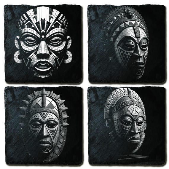 African Warrior Mask Tattoo
