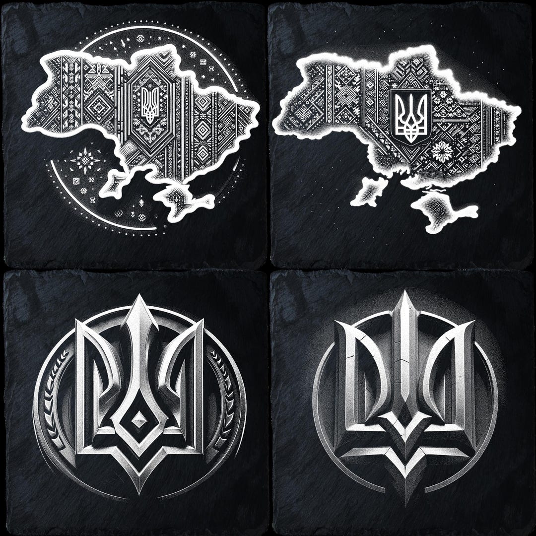 Ukraine CNC DIY Laser Engraving PNG File Set of 4 | Patriotic Art for ...