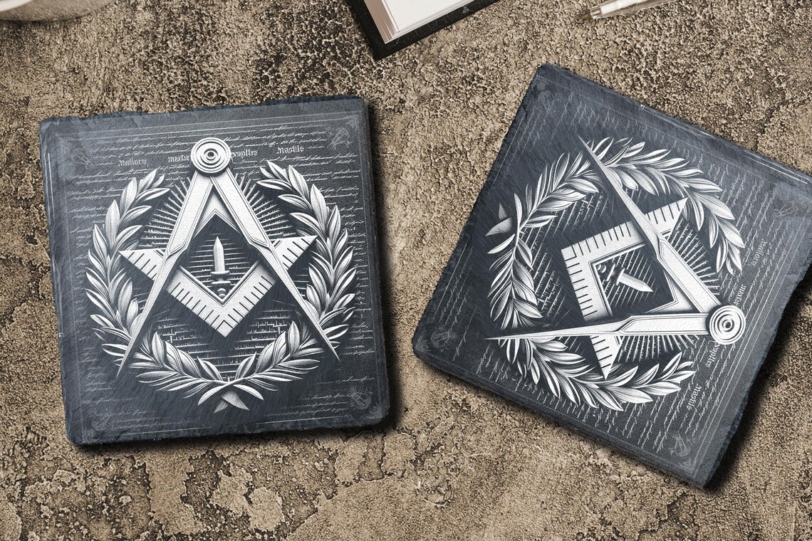 Masonic Symbol PNG Set for Laser Engraving on Natural Slate 4 Files for ...