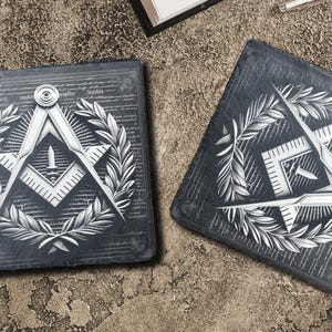 Masonic Symbol PNG Set for Laser Engraving on Natural Slate 4 Files for ...