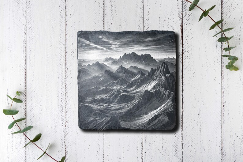 Set of 4 Mountain Sunset Laser Engraving Files - DIY CNC Pngs Featuring ...